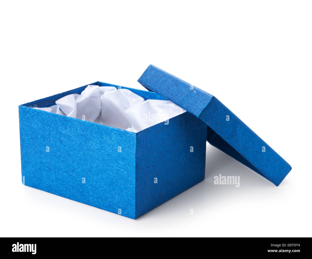 blue shiny gift box isolated on white background Stock Photo - Alamy