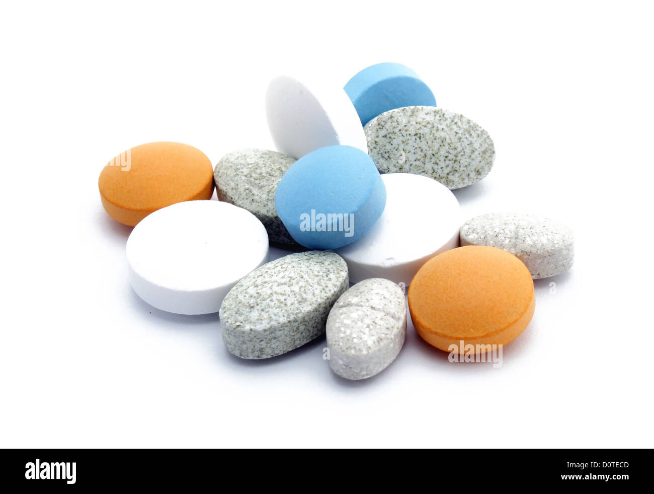 Mix of food supplements on white background Stock Photo - Alamy