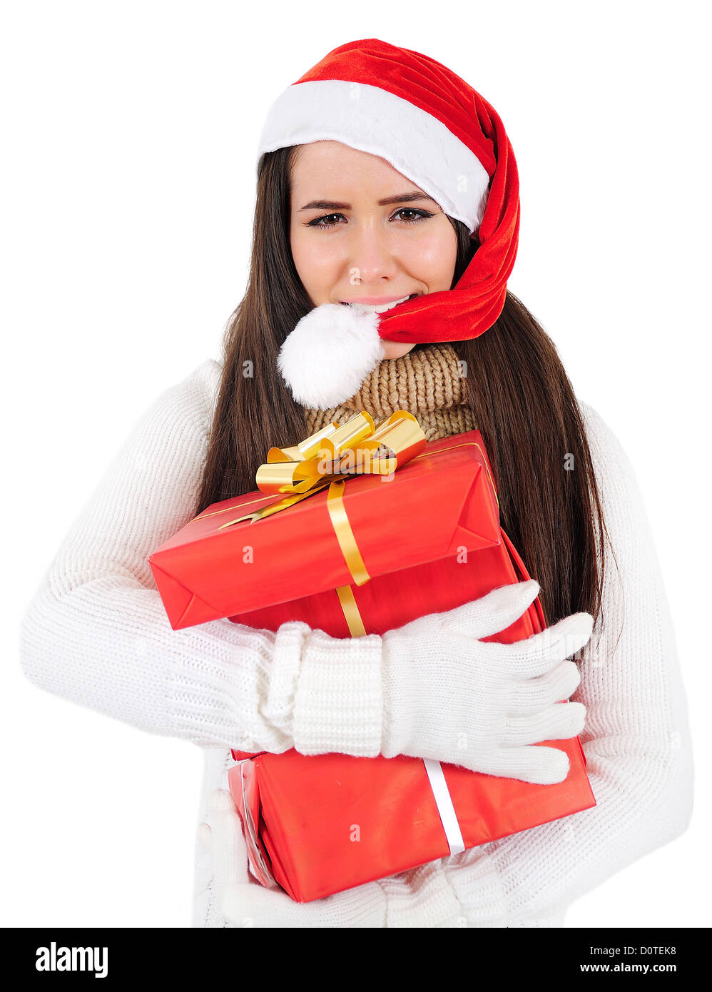 Isolated Young Christmas Girl Angry Stock Photo - Alamy