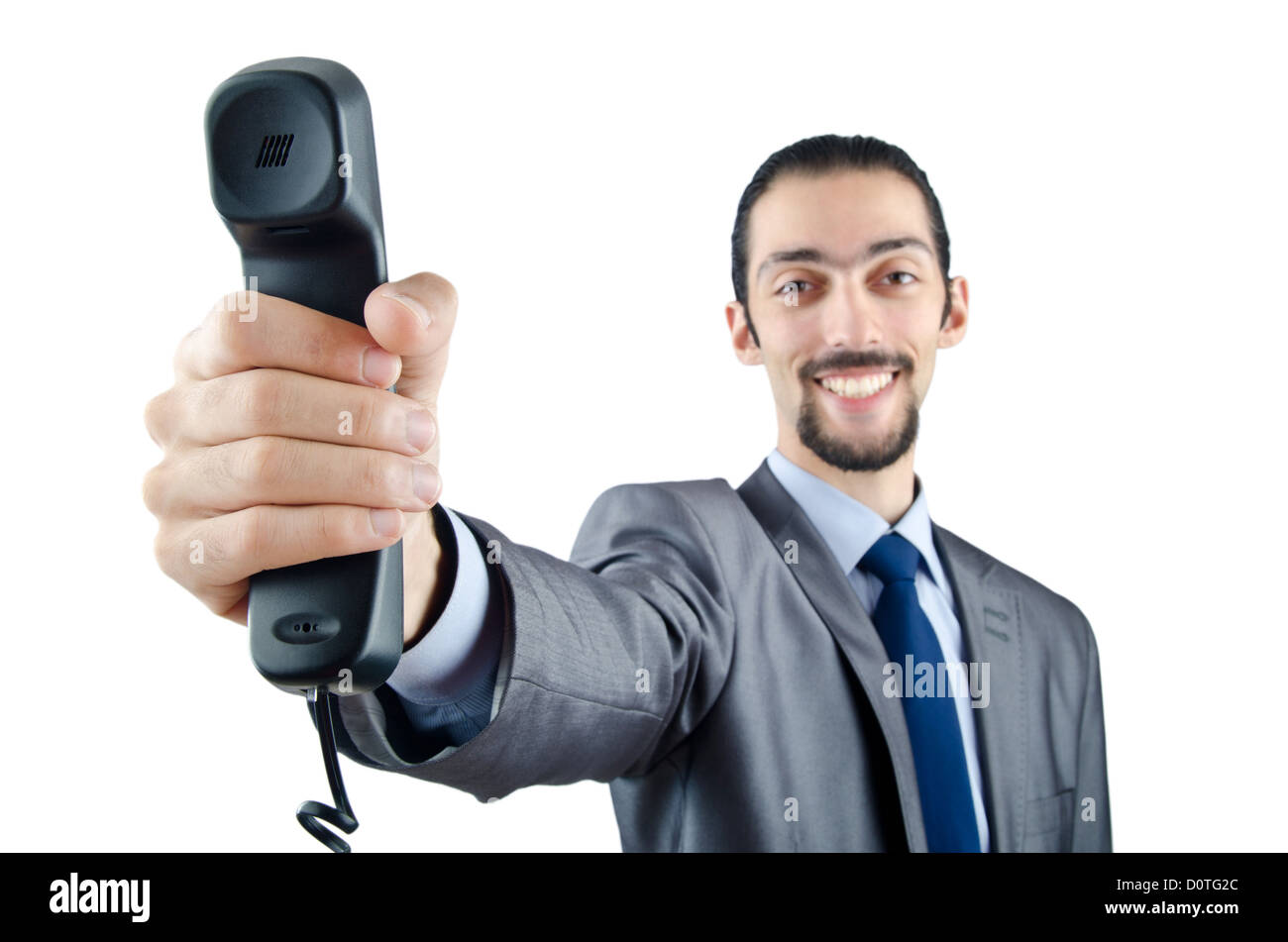 Communication concept with phone on white Stock Photo - Alamy