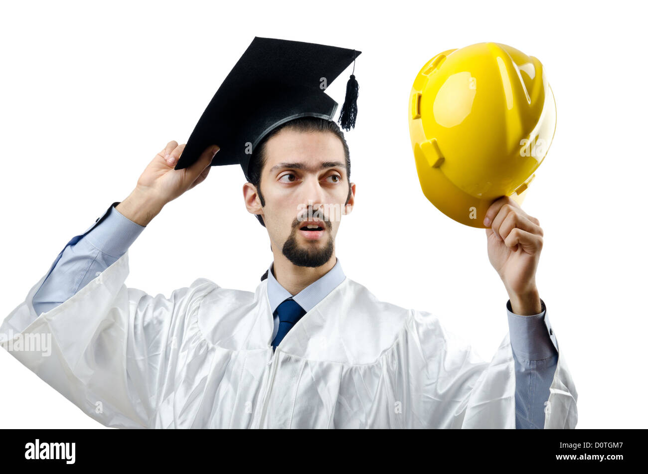 Graduate thinking of construction industry Stock Photo - Alamy
