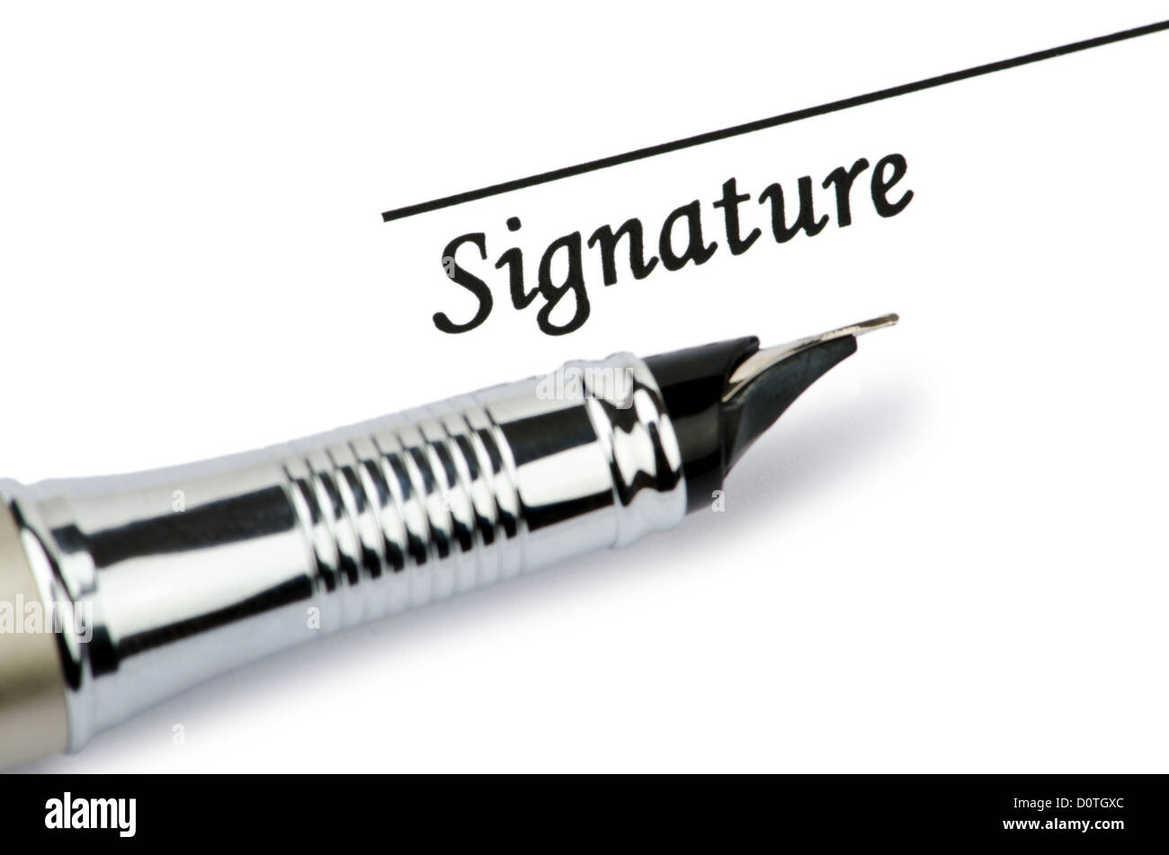 Pen and signature isolated on white Stock Photo - Alamy