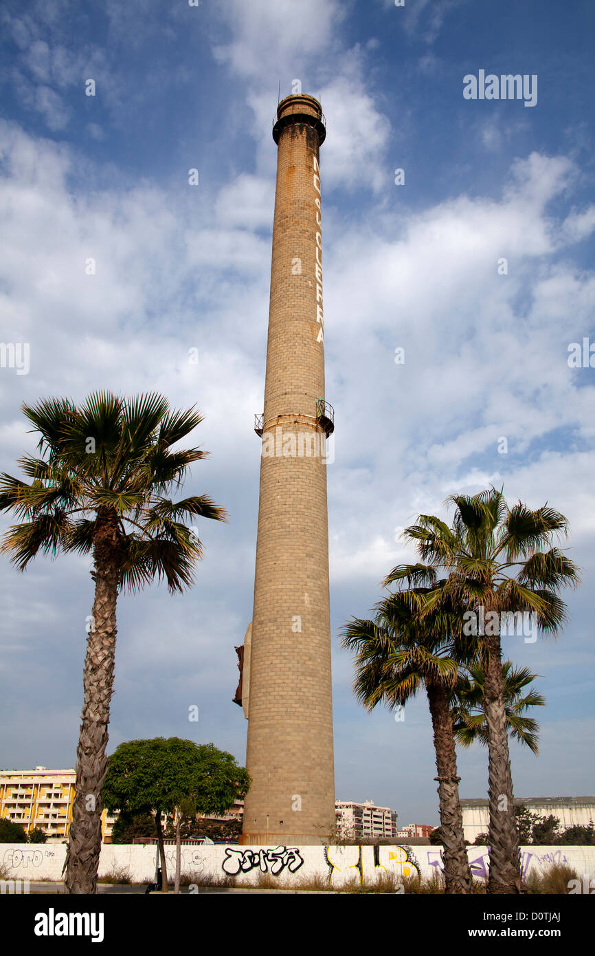 Old factory chimney Malaga Andalusia Spain Stock Photo - Alamy