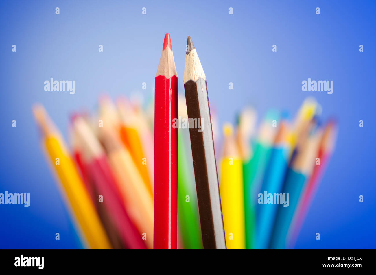 Colour pencils in creativity concept Stock Photo - Alamy