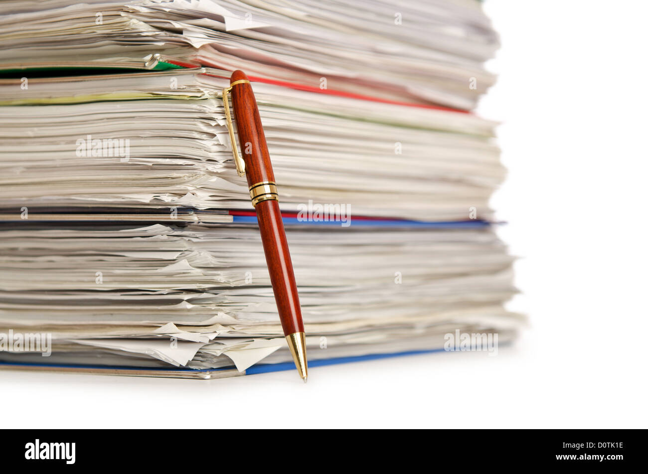 Pile of papers on white Stock Photo - Alamy