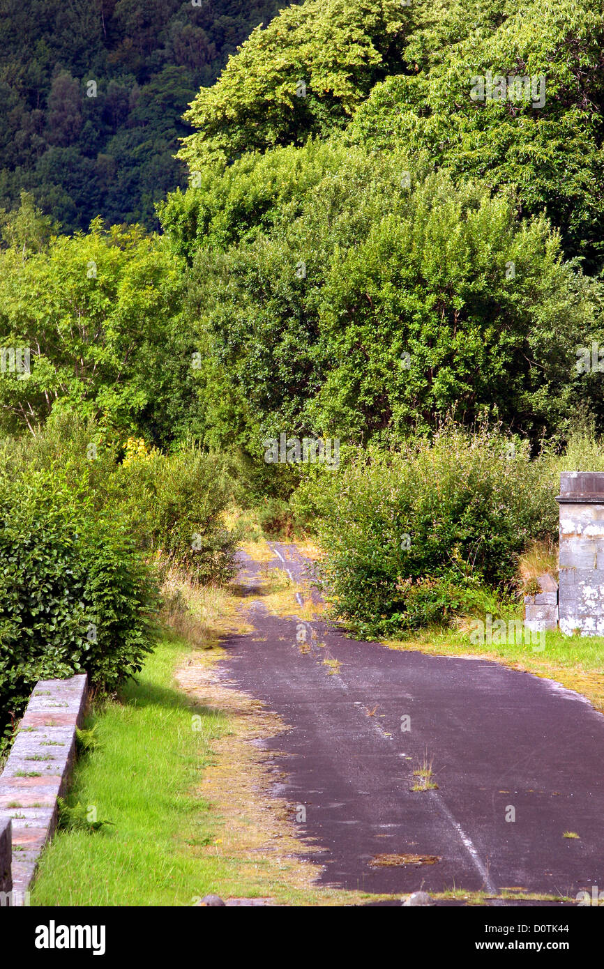 Overgrown unused road in Scottish highlands after a new bypass road has ...