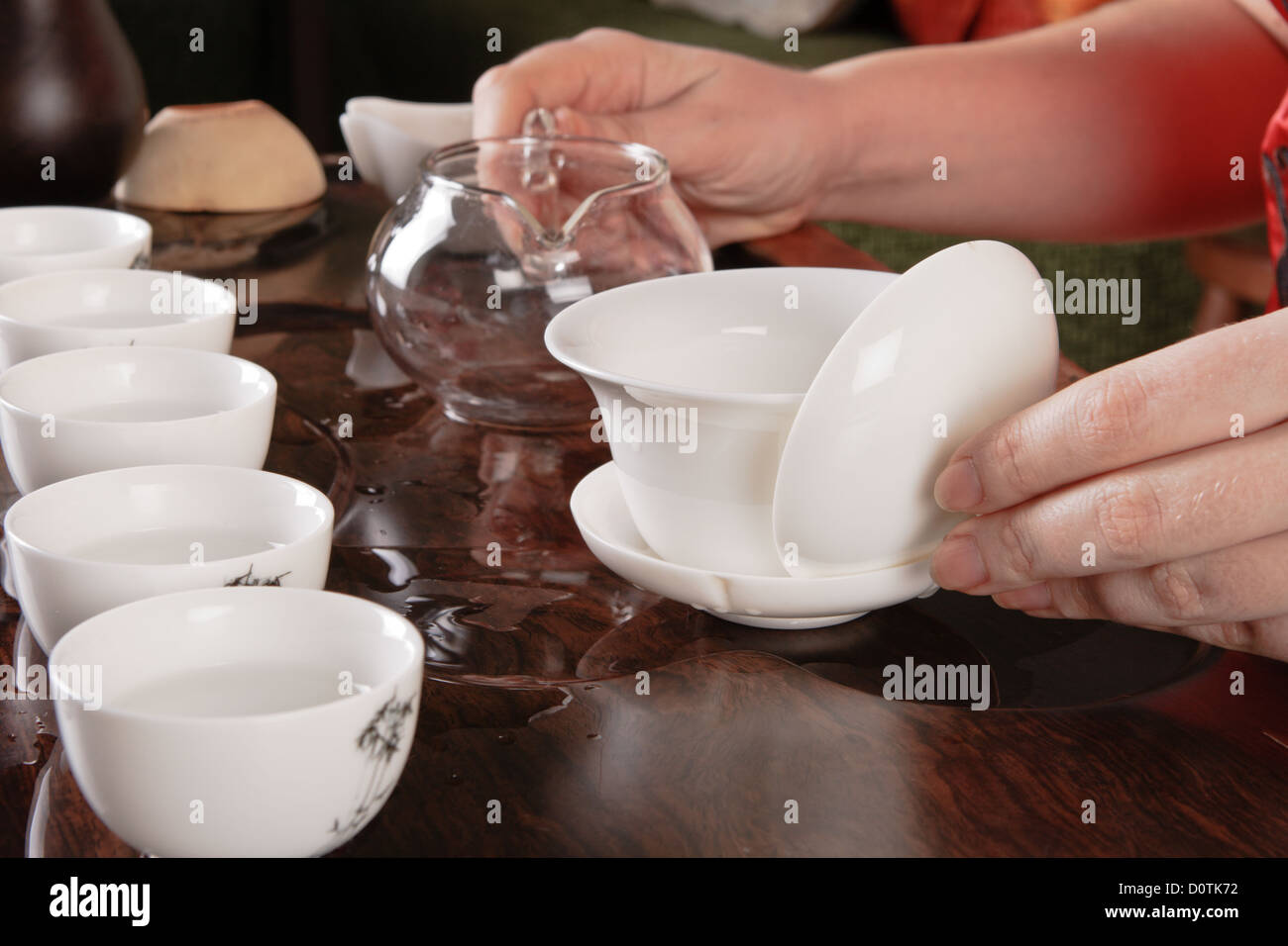 The hand young woman in tea ceremony Stock Photo - Alamy