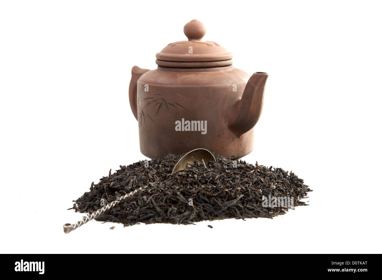 Teapot of the spoon and tea Stock Photo - Alamy
