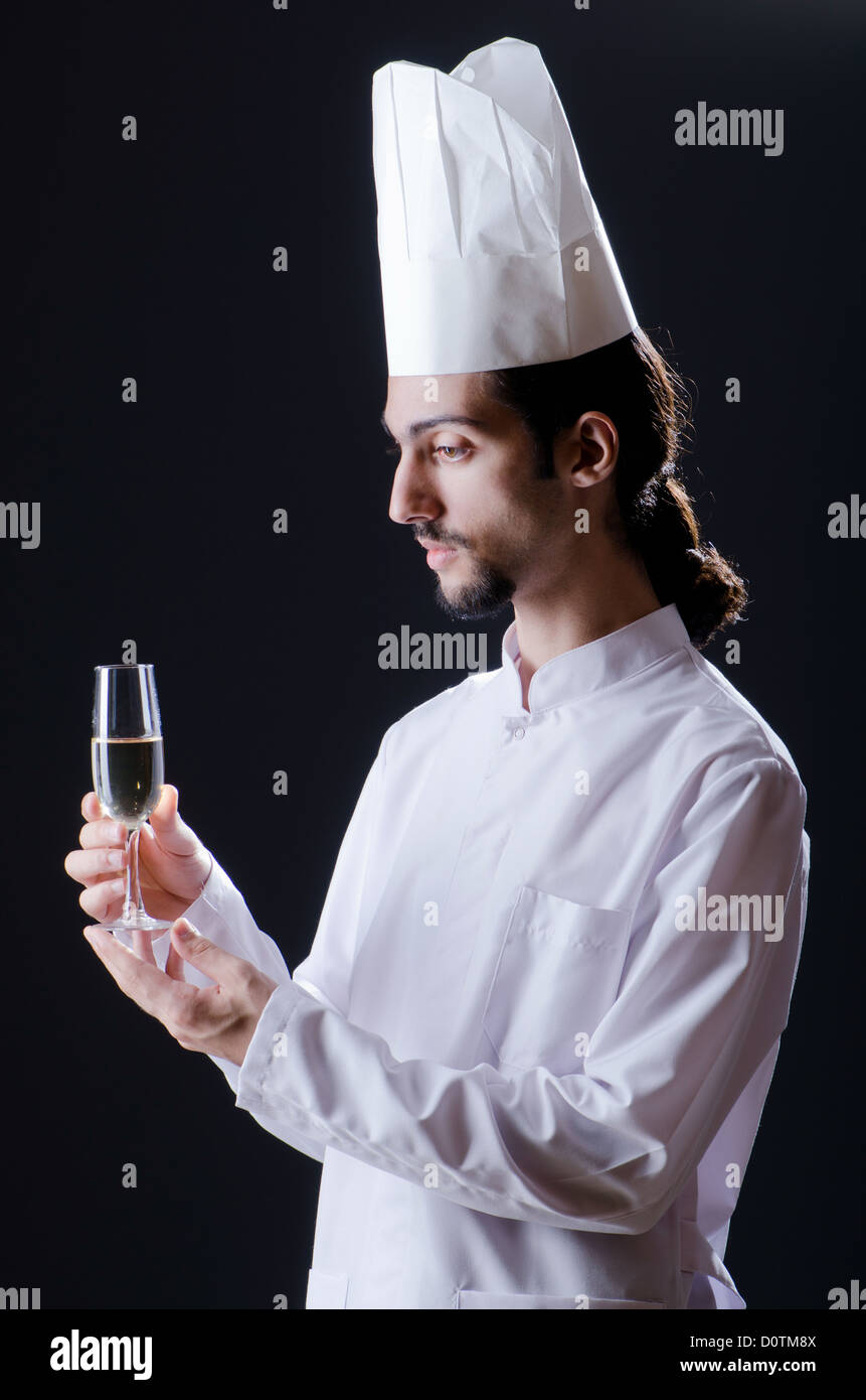 Cook tasting the wine Stock Photo - Alamy