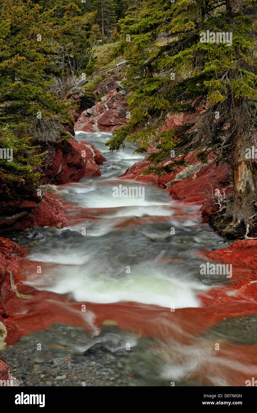 Red Rock Creek flowing through the eroded argillite sediments of Red ...