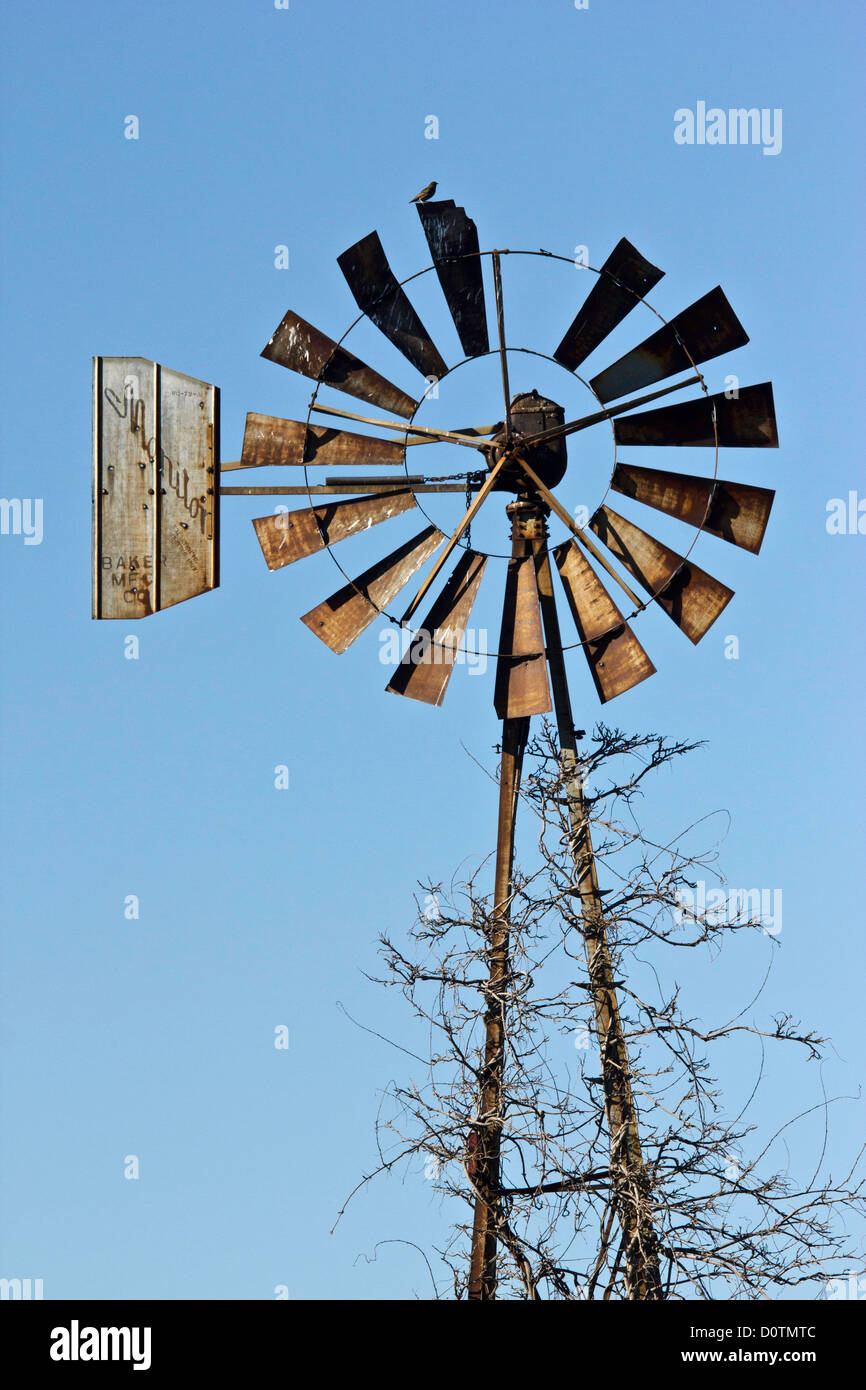 Texas, windmill, USA, United States, America, wheel, round, old, metall ...