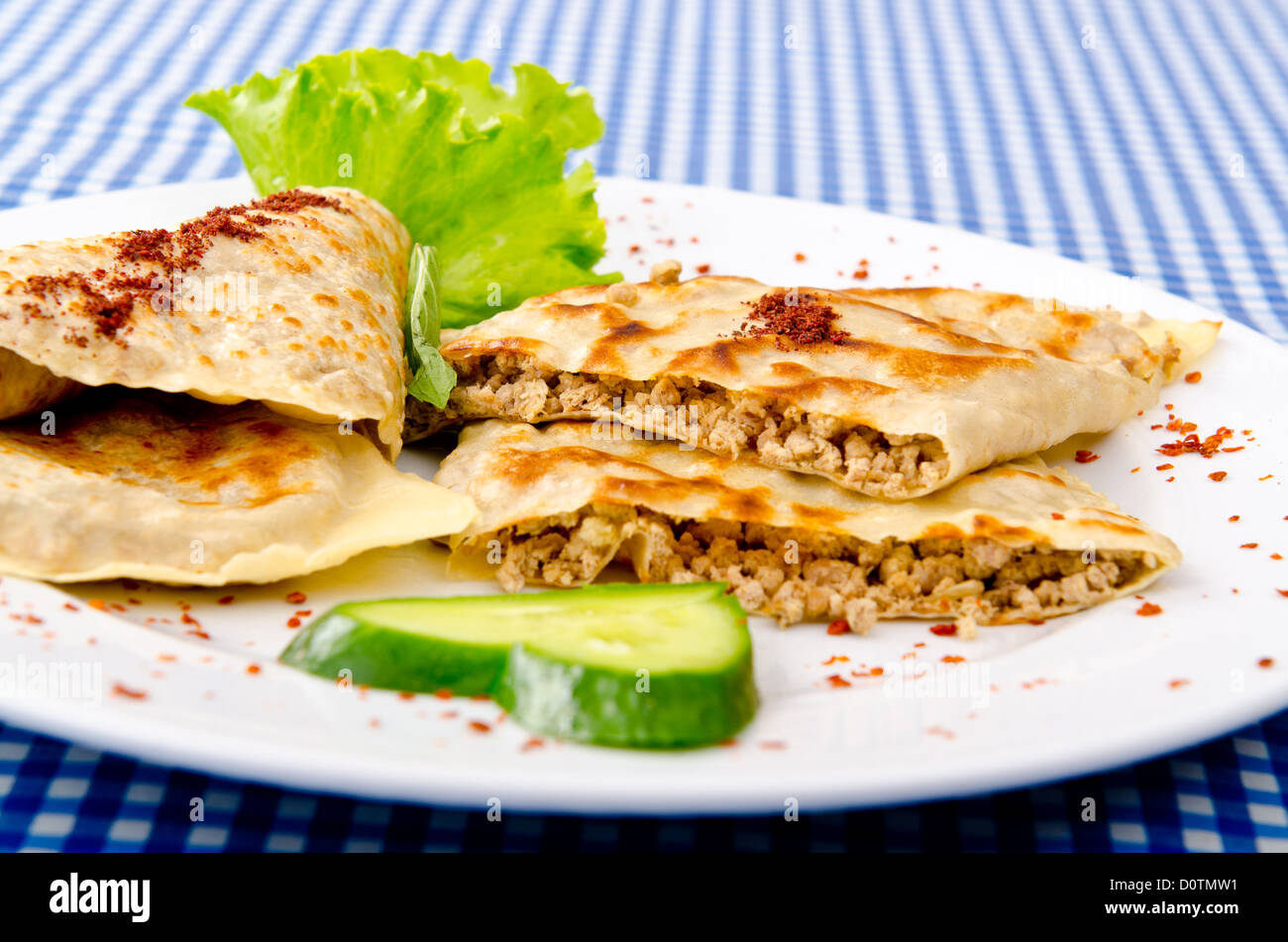 Meat pancakes in plate Stock Photo - Alamy