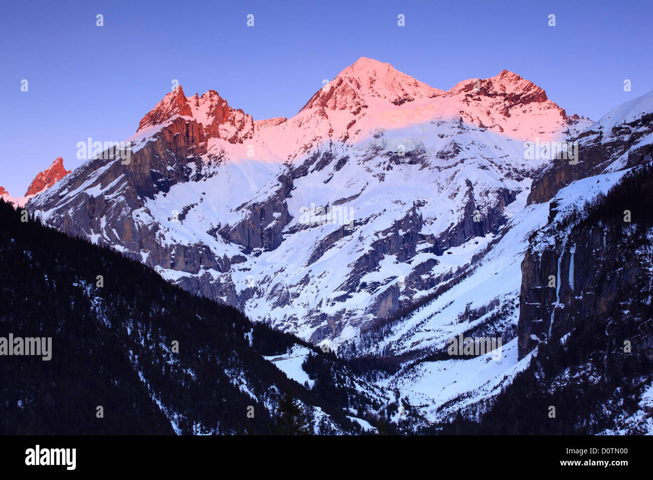 Afterglow, Alps, afterglow, alpenglow, Alpine, panorama, view, mountain ...