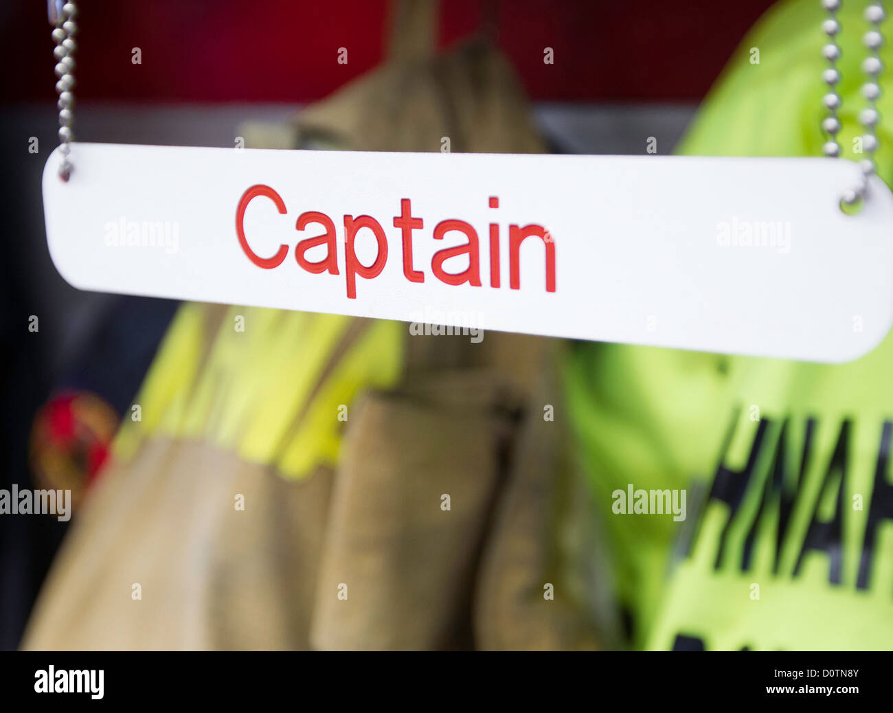 Captain sign hanging in a fire department Stock Photo - Alamy