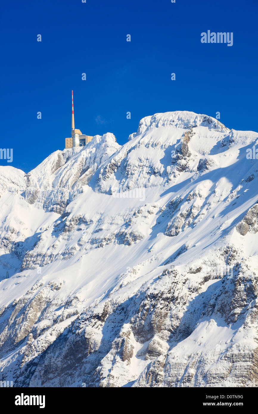 In 2502 m, Alp, Alps, Alpstein, Alpstein area, antenna, Appenzell, view ...