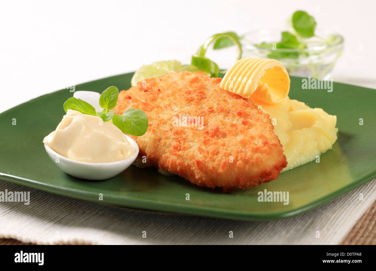 Breaded fried fish mashed hi-res stock photography and images - Alamy
