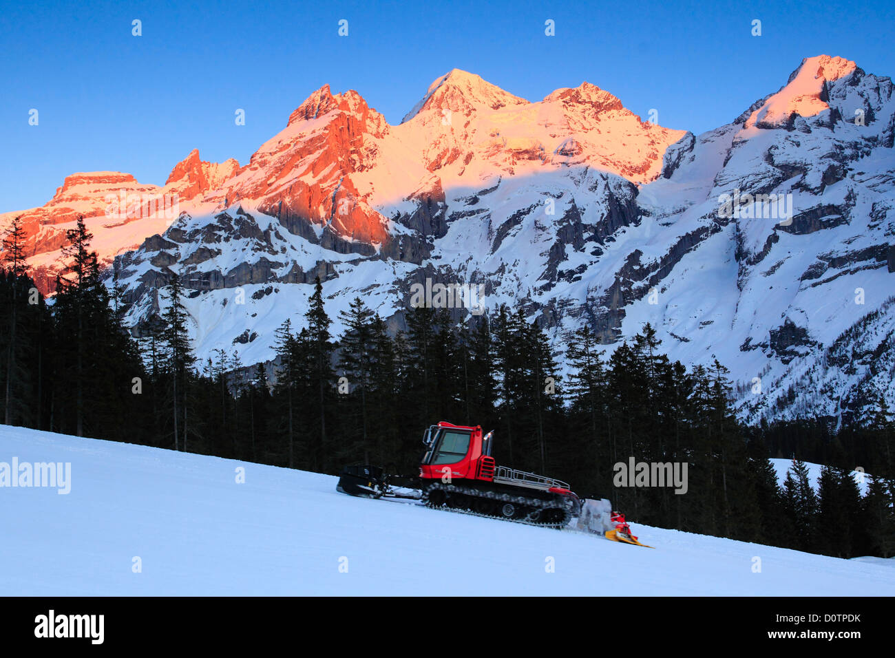 Evening, afterglow, Alps, afterglow, alpenglow, Alpine, panorama, view ...