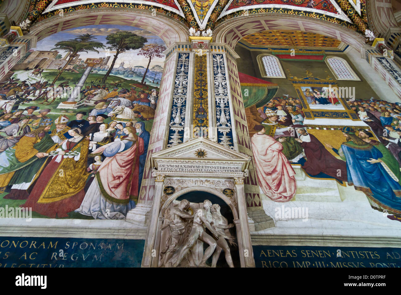 Artful Fresco in the Piccolomini Library of the Cathedral in Siena in ...