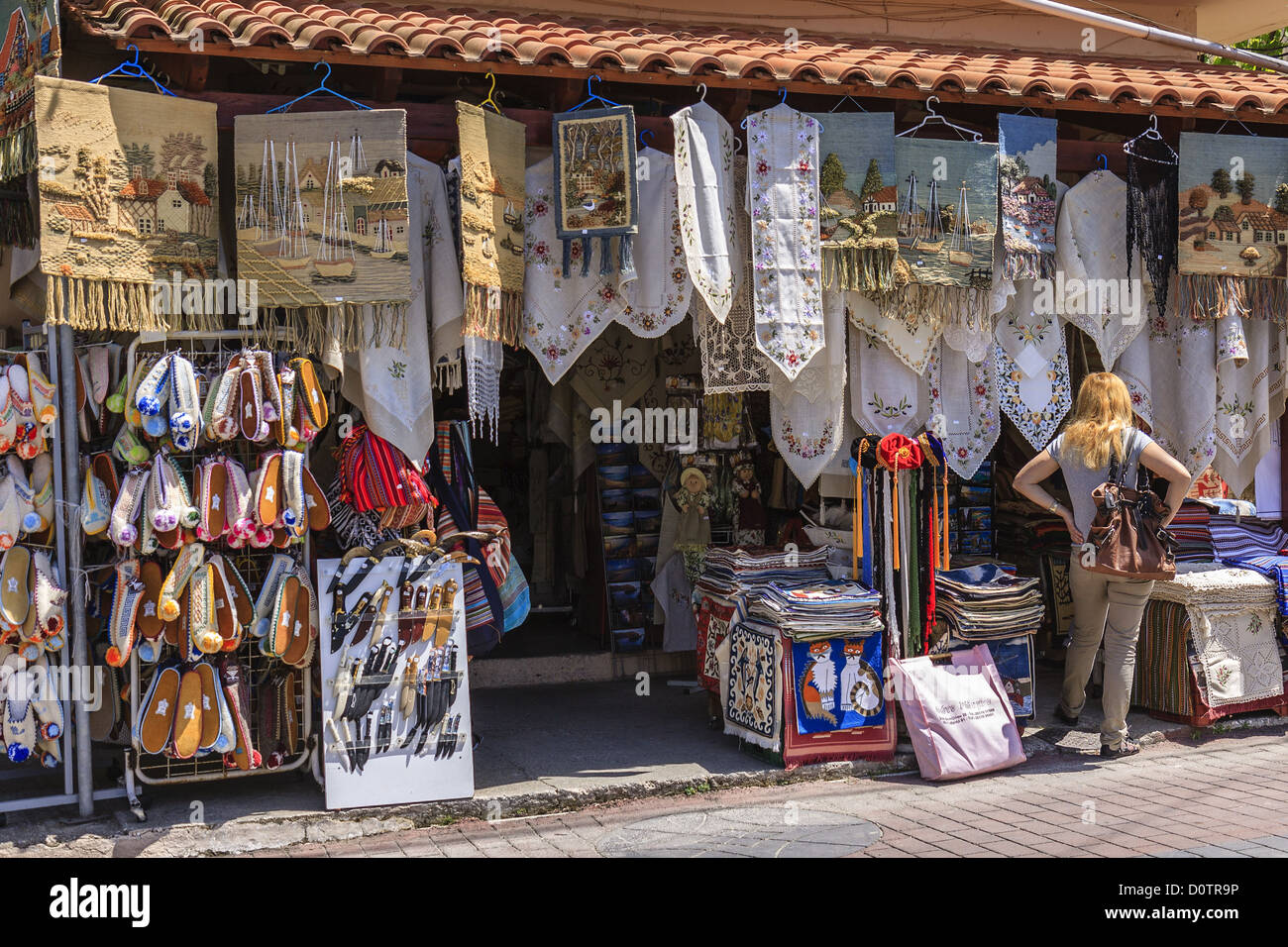 Tourist Shop Spili Crete Stock Photo - Alamy