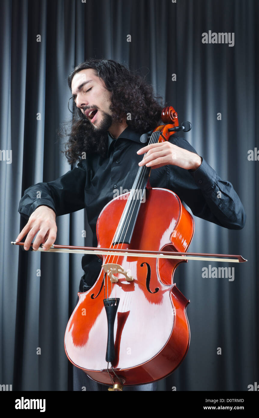 Man playing the cello Stock Photo - Alamy