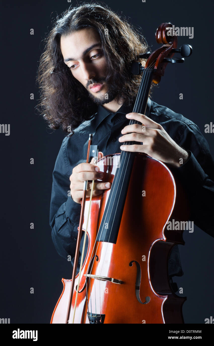 Man playing the cello Stock Photo - Alamy