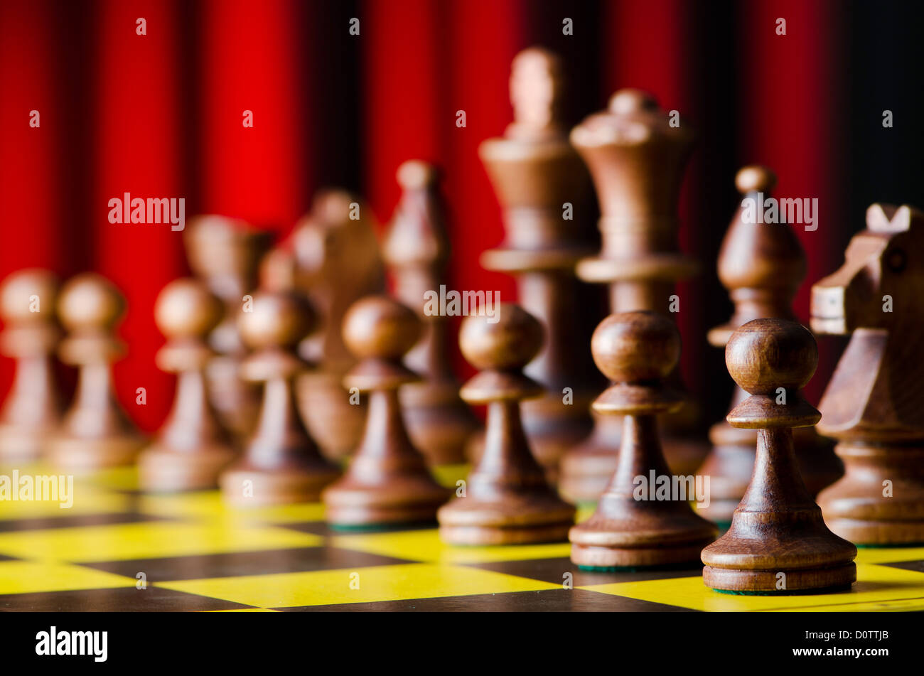 Concept of chess game with pieces Stock Photo - Alamy