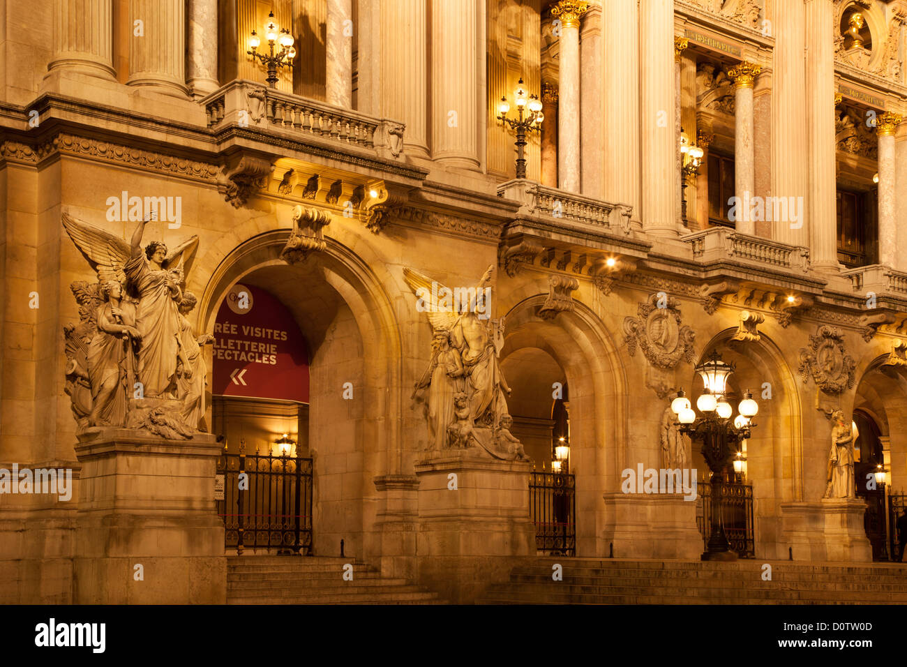 Evening at Palais Garnier - the Opera House, Paris France Stock Photo ...