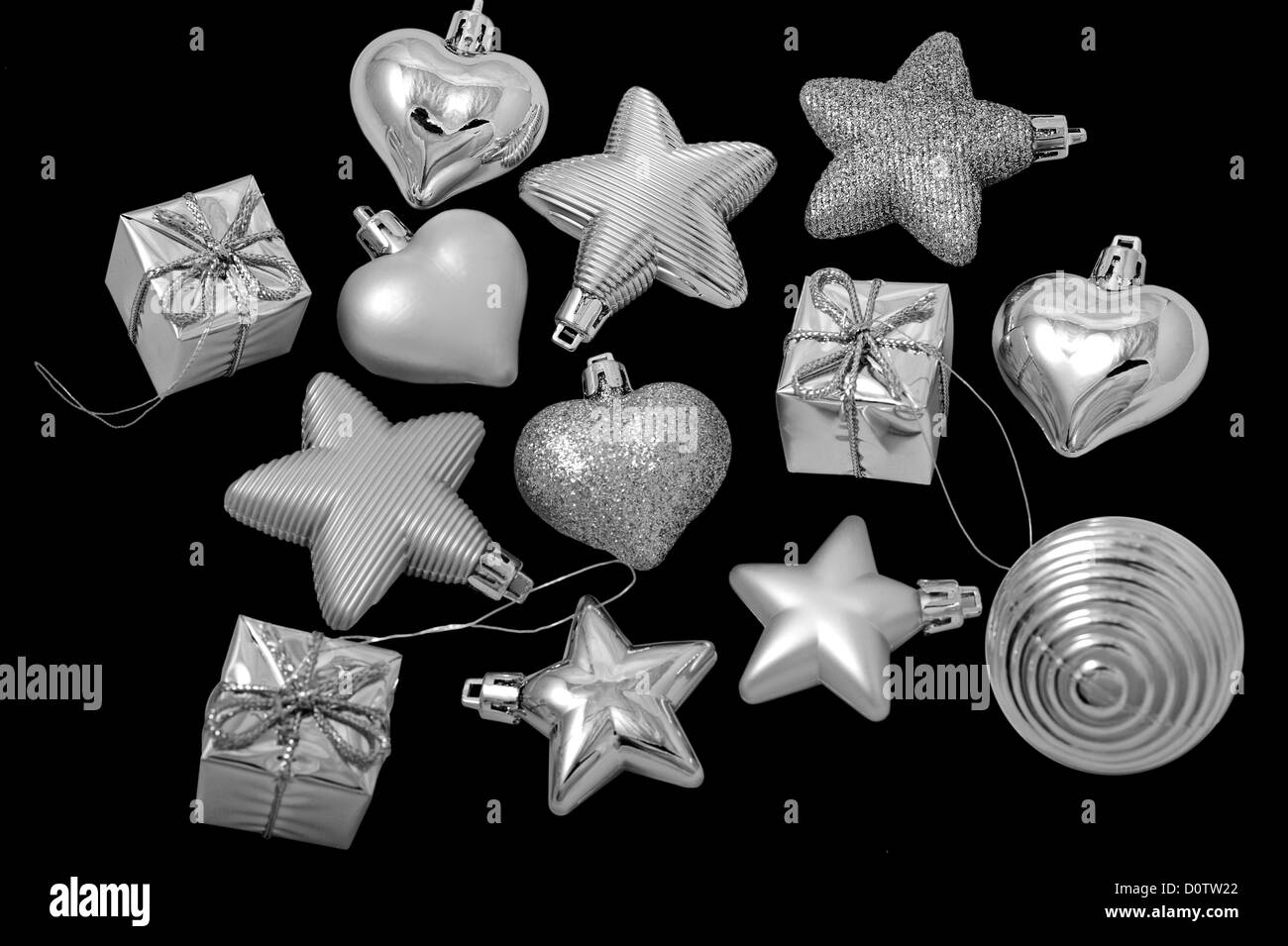 New year blue gift Black and White Stock Photos & Images - Alamy