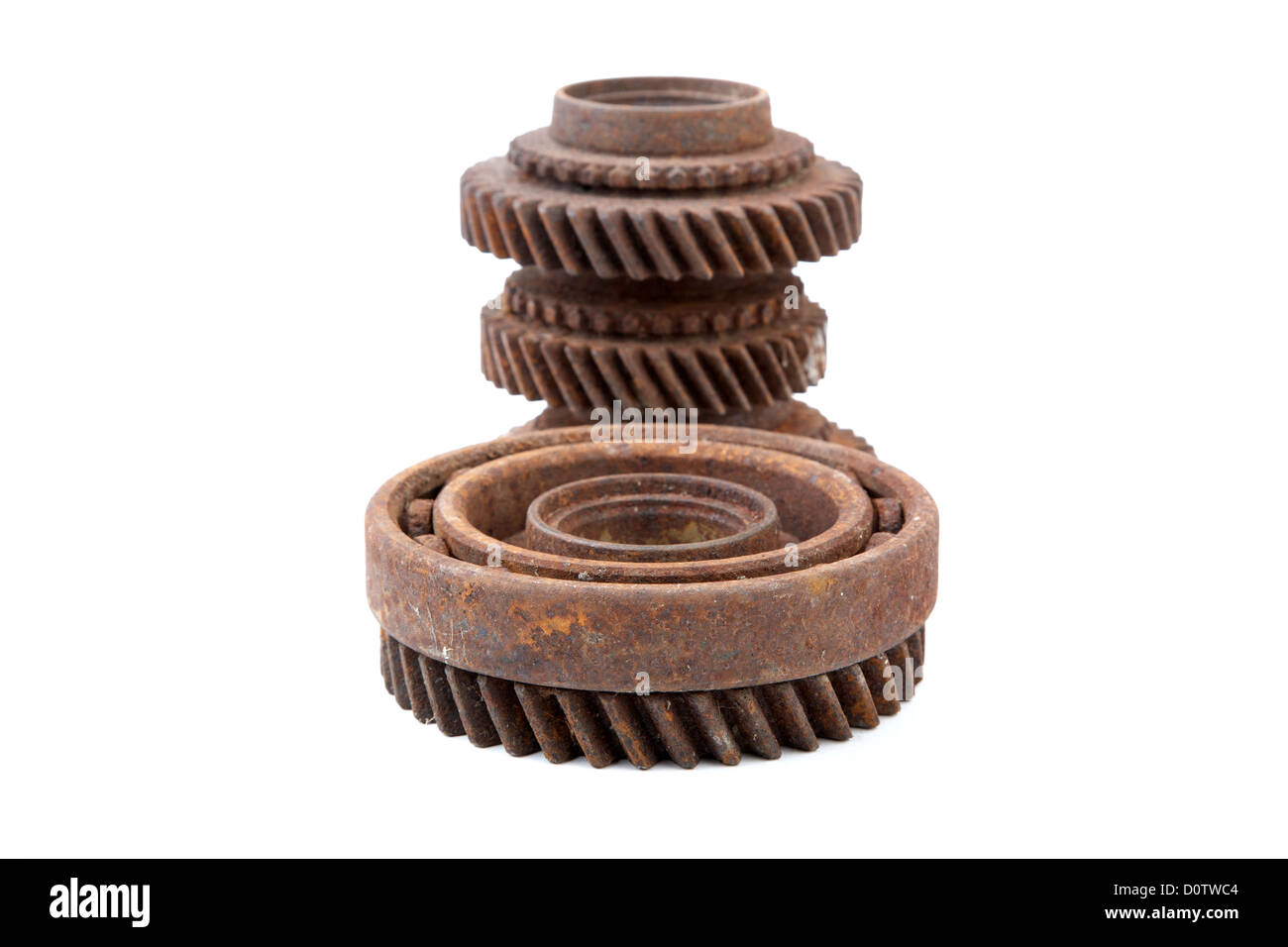 Rusty gears on a white background Stock Photo - Alamy