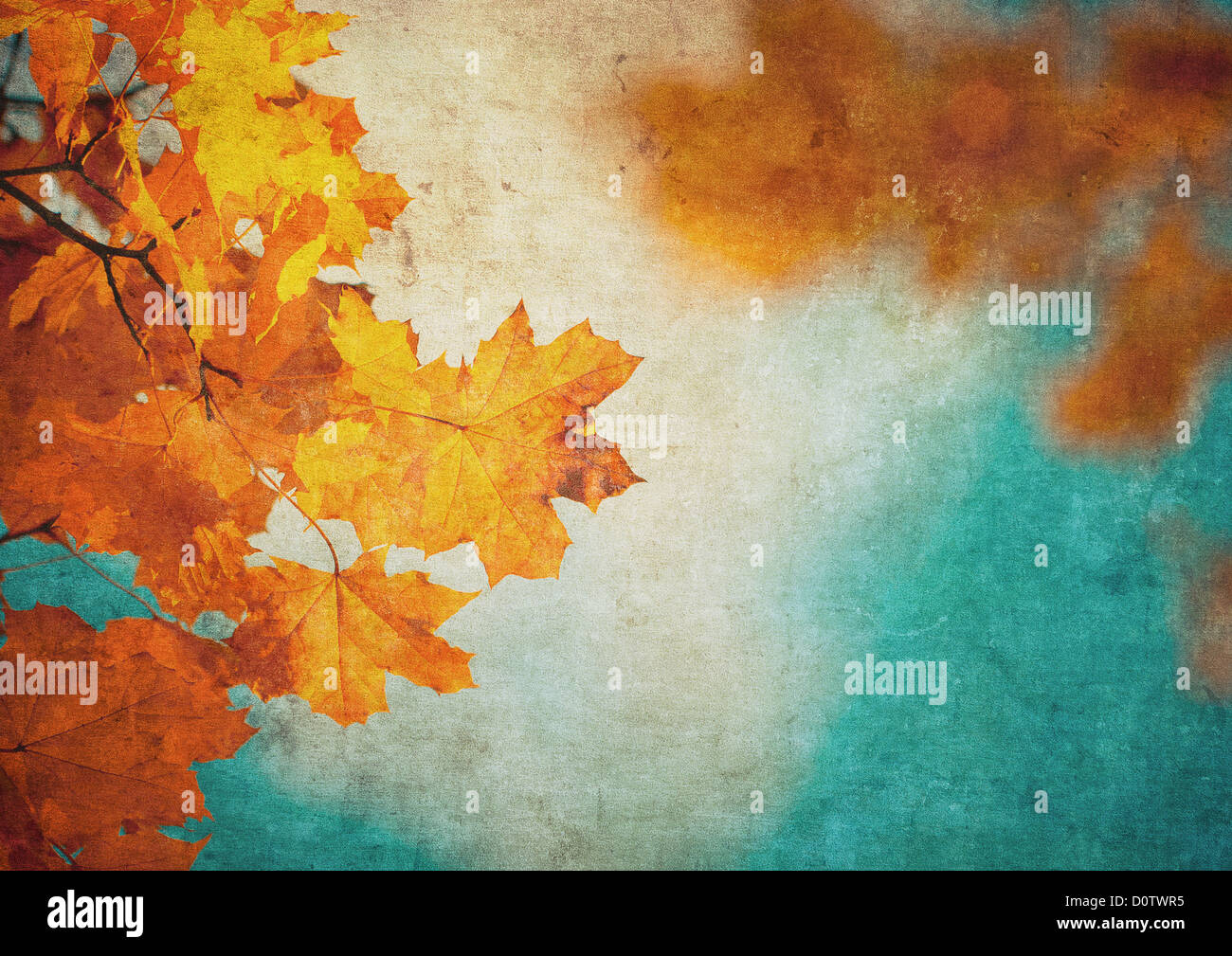 grunge background with autumn leaves Stock Photo - Alamy