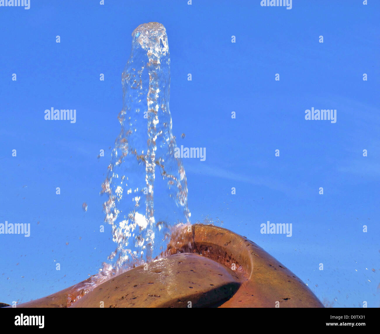 Germany, Europe, Franconia, well, stone, water, play of water, jet ...