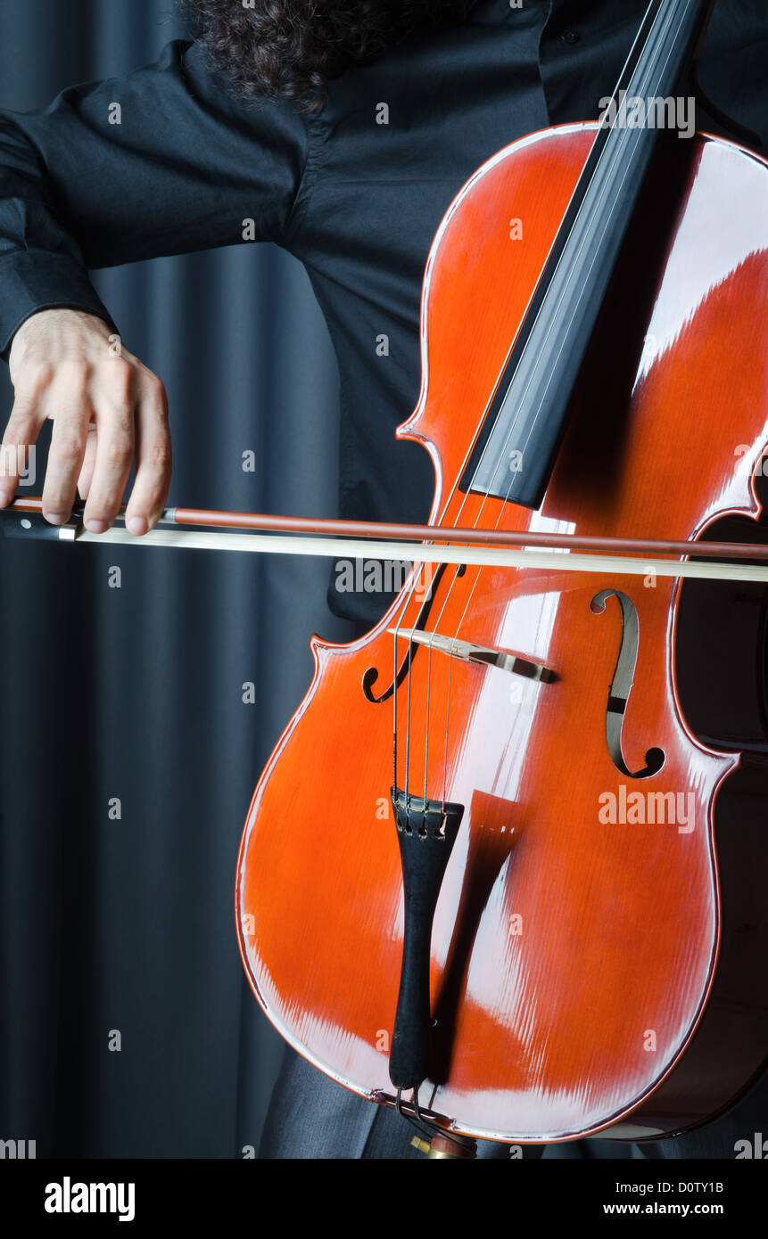 Man playing the cello Stock Photo - Alamy