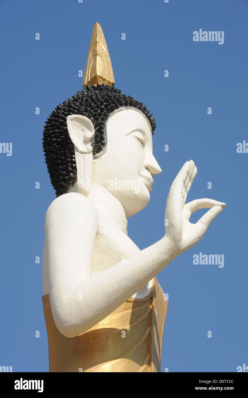 Laos, Asia, Vientiane, Pha That Luang, Buddhism, statue, hand, sign ...