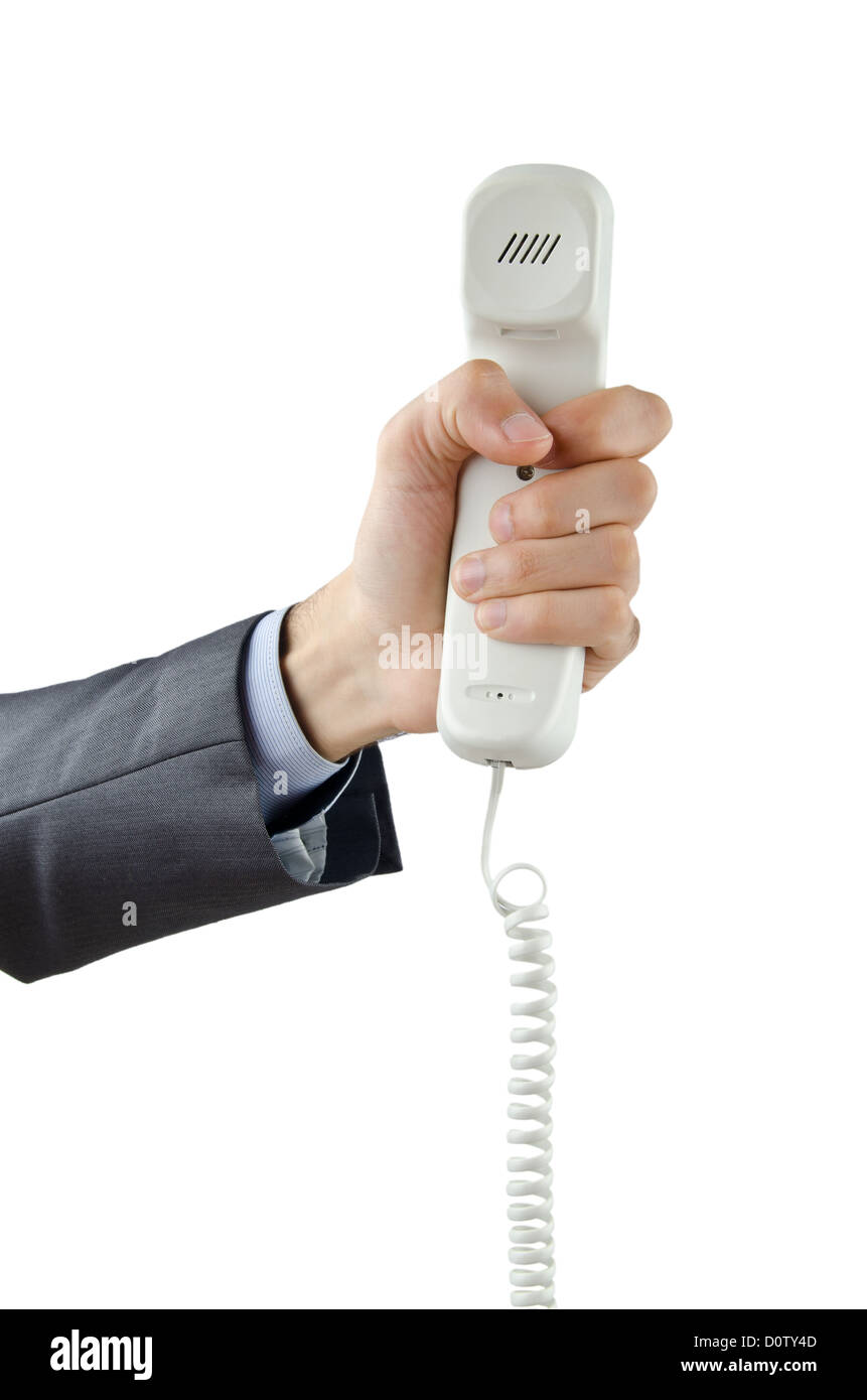 Angry man on phone Cut Out Stock Images & Pictures - Alamy