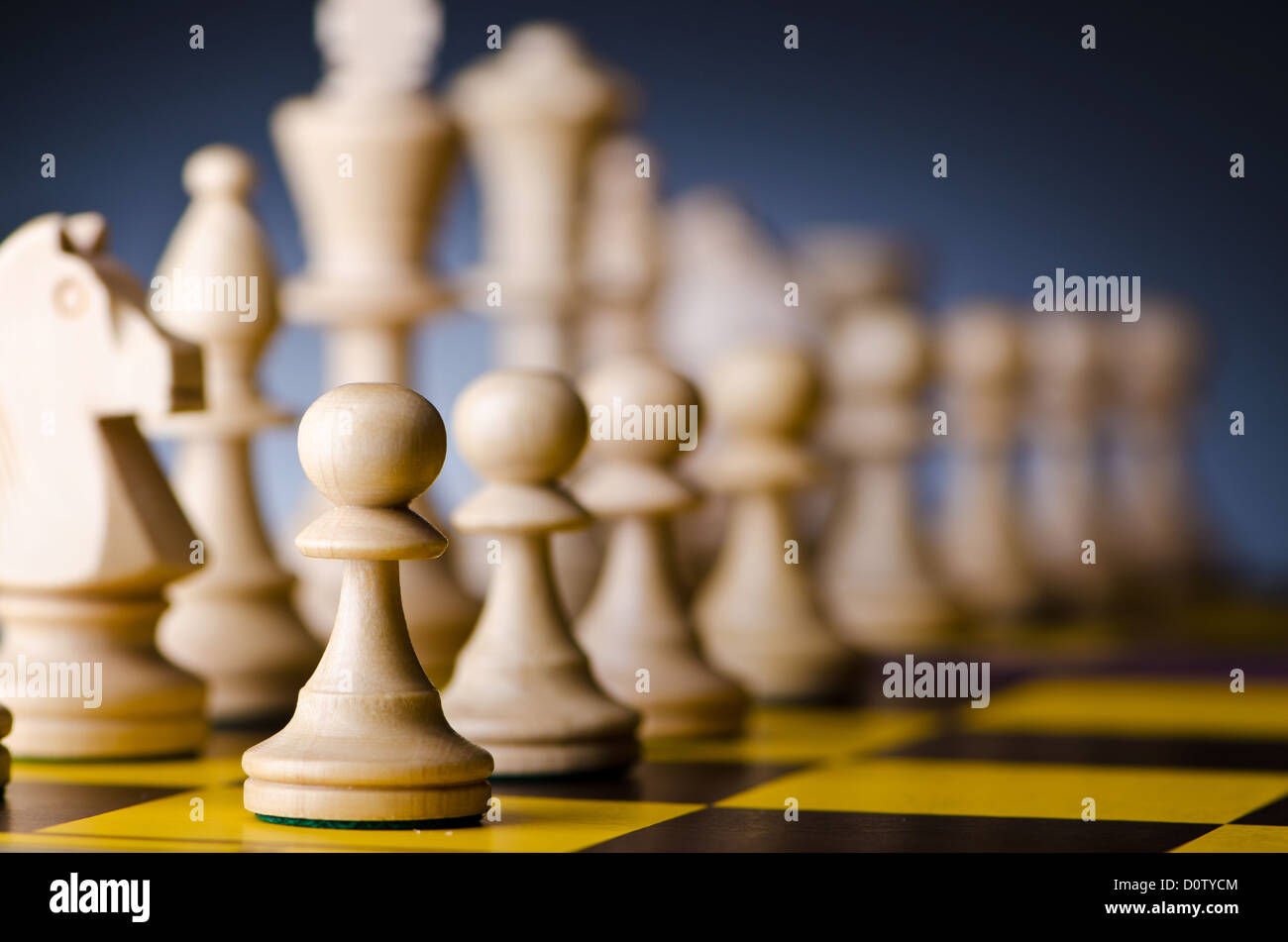Concept of chess game with pieces Stock Photo - Alamy
