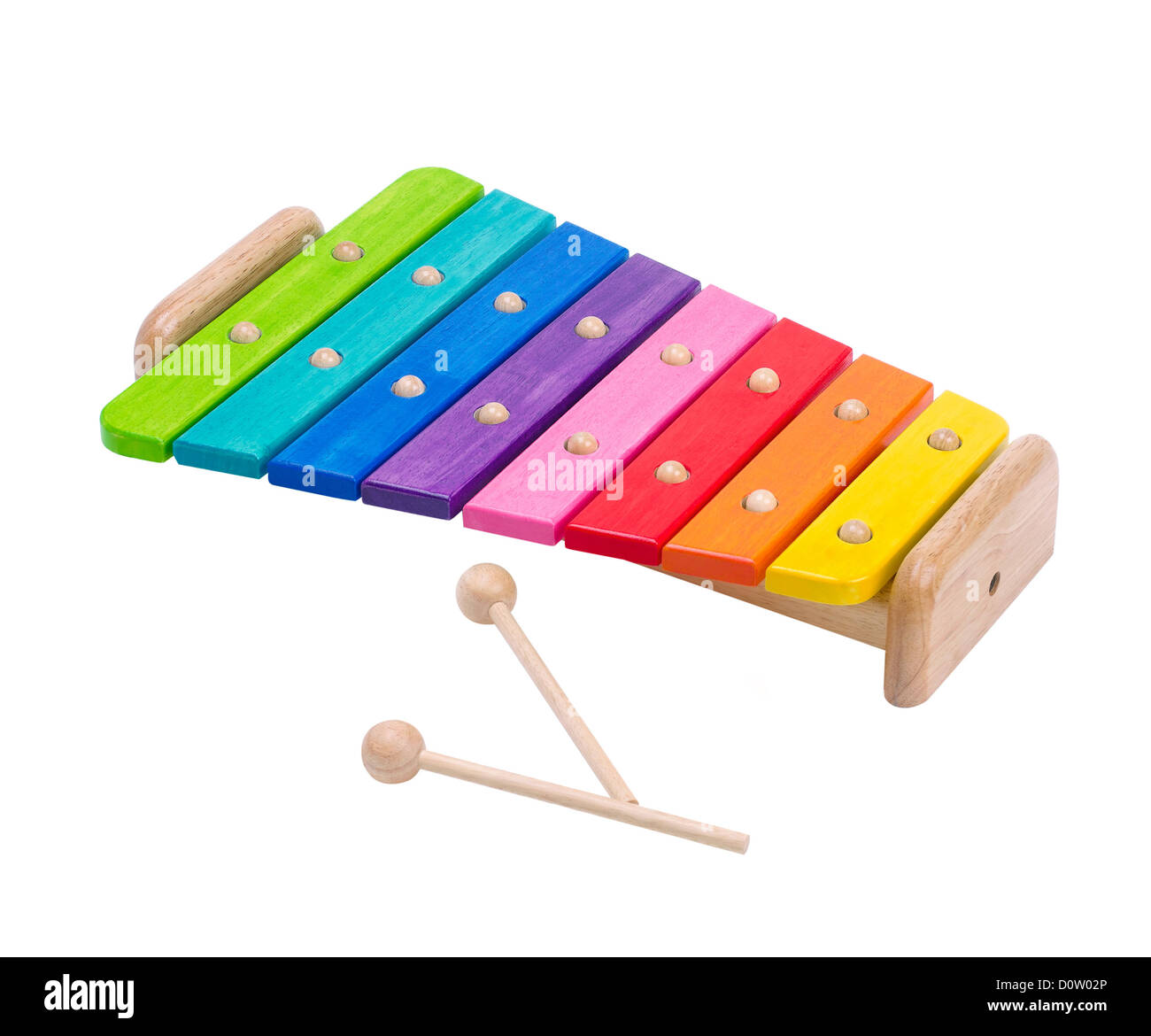 Wooden rainbow colors xylophone toy isolated on white background Stock ...