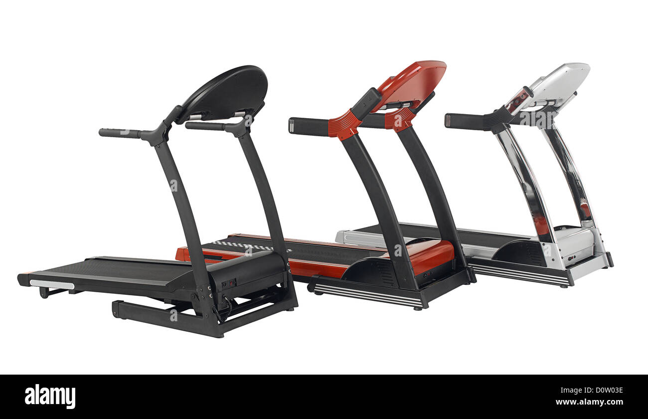 Treadmill the running walking exercise tool isolated on white Stock ...