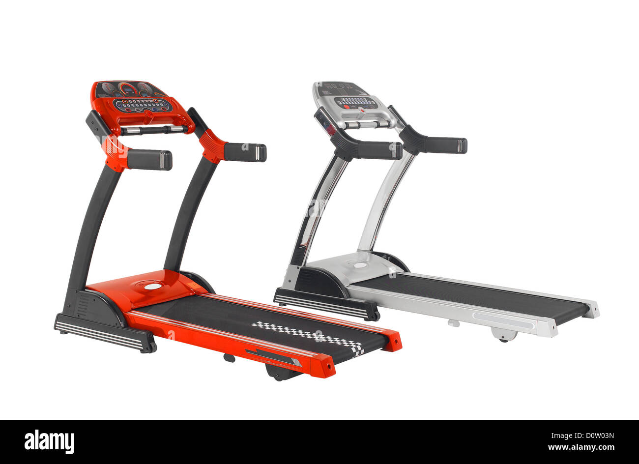 Treadmill the running exercise tool isolated on white Stock Photo - Alamy