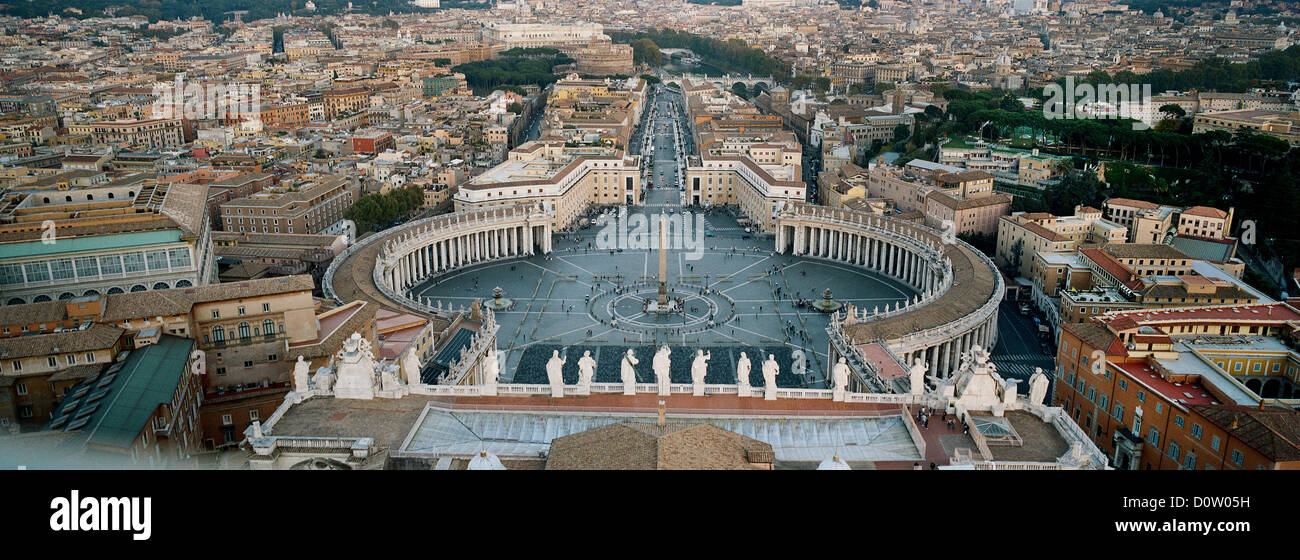 A Panoramic view of Rome and St.Peter's Square from the top of St ...