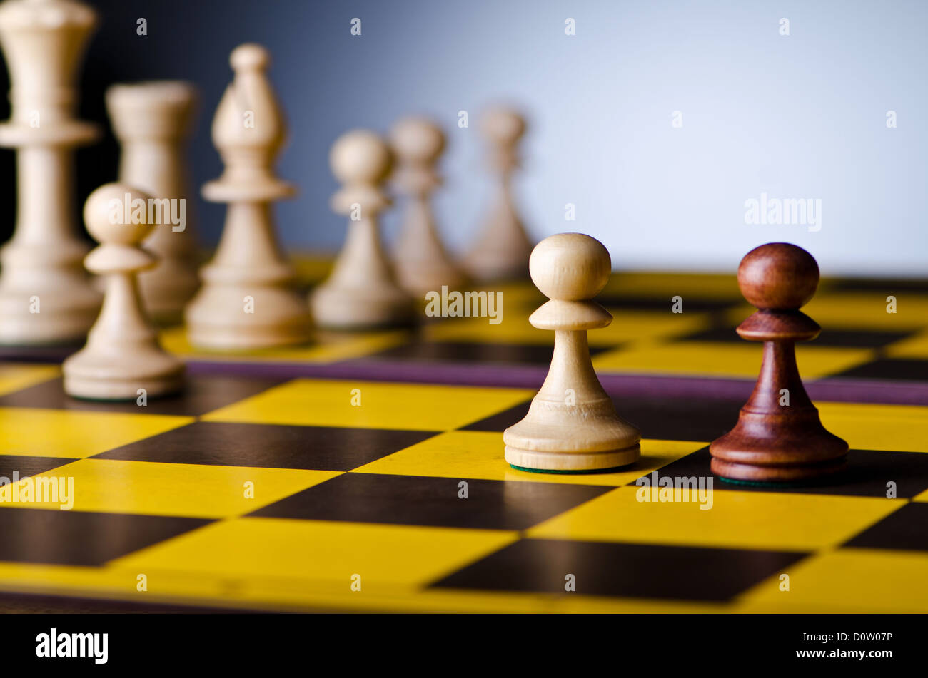 Concept of chess game with pieces Stock Photo - Alamy