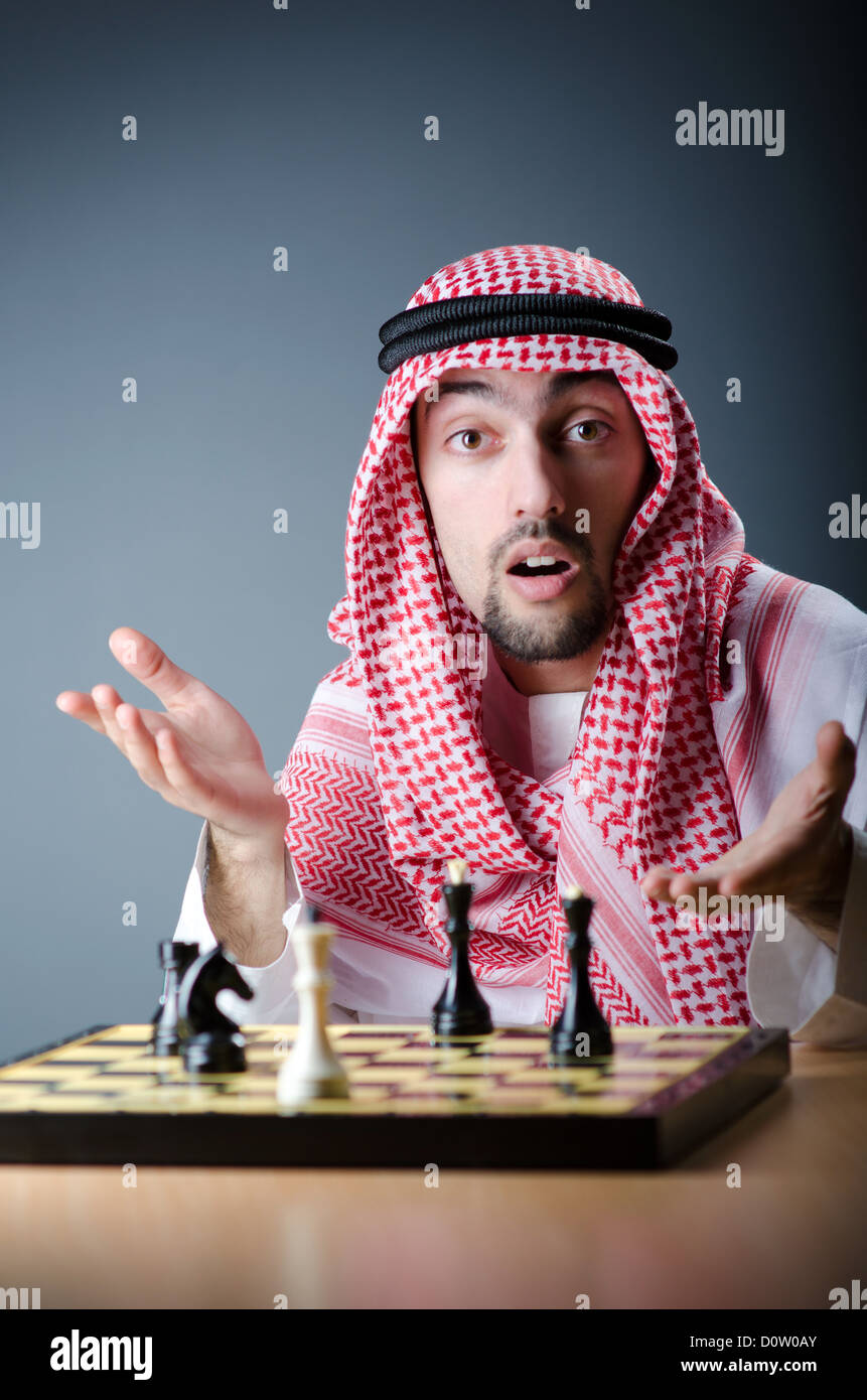 Chess player playing his game Stock Photo - Alamy