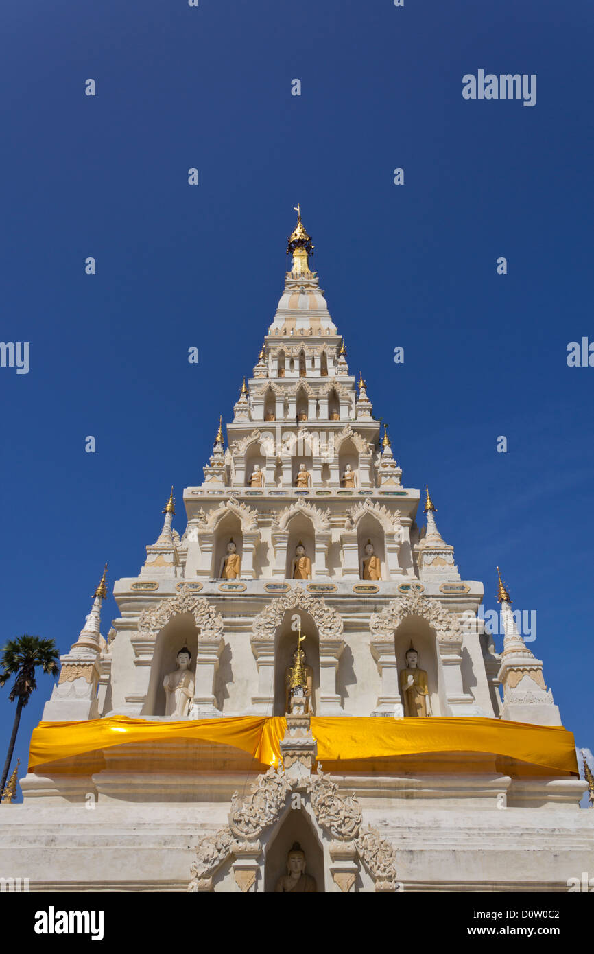 Triangle Pagoda at Wat (Temple) Chedi Liam at Wiang Kum Kam, Chiangmai ...