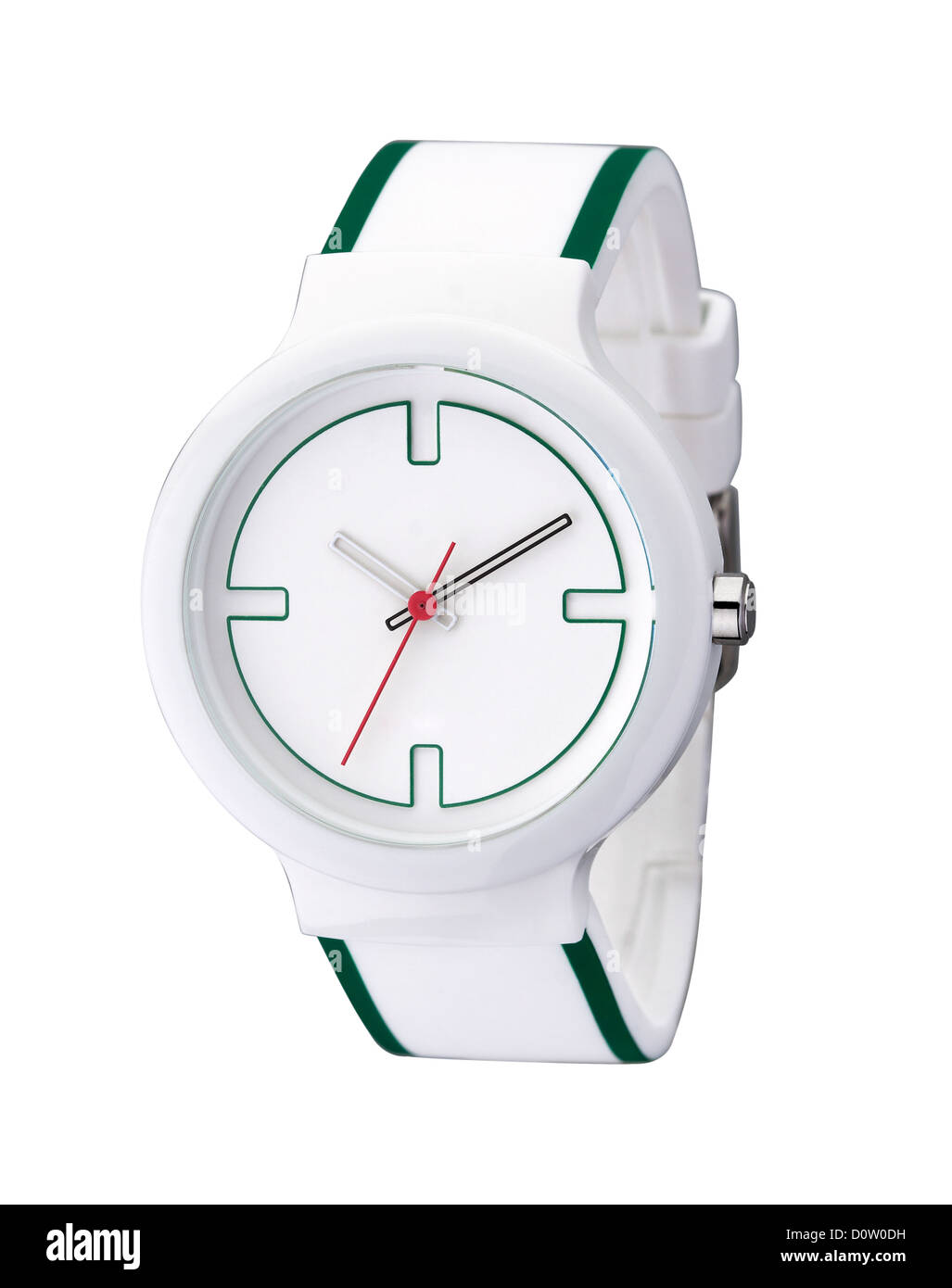 White and nice wristwatch simply but beautiful isolated Stock Photo - Alamy