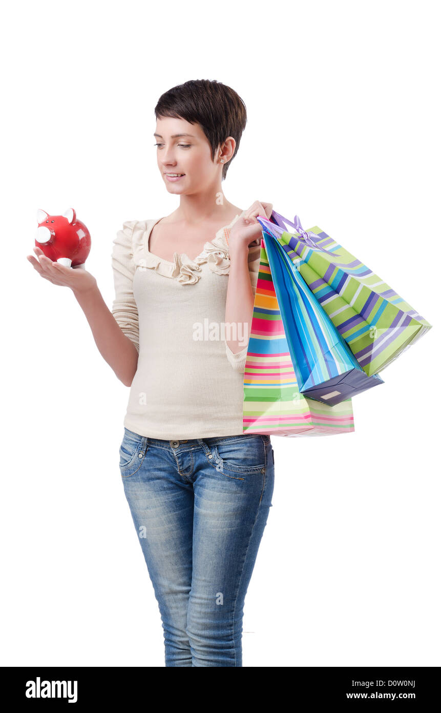 Girl after the shopping spree Stock Photo - Alamy