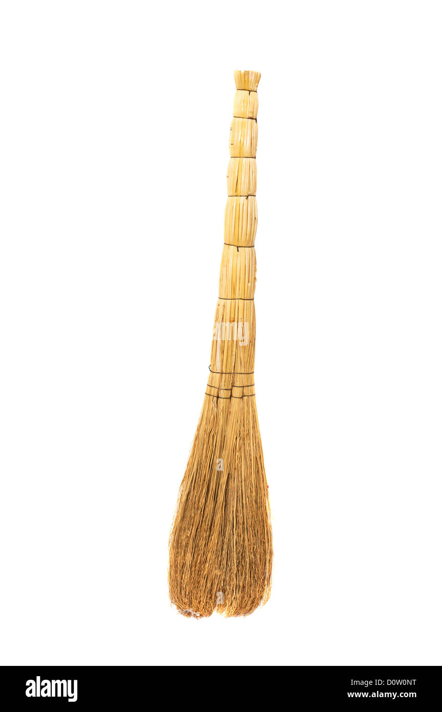 Broom isolated on white background Stock Photo - Alamy