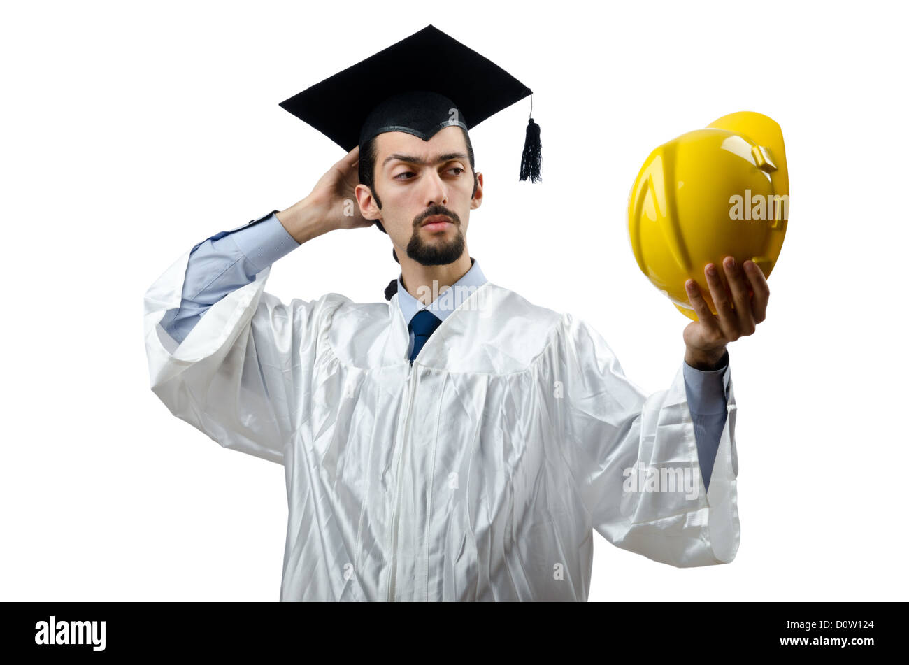 Graduate thinking of construction industry Stock Photo - Alamy