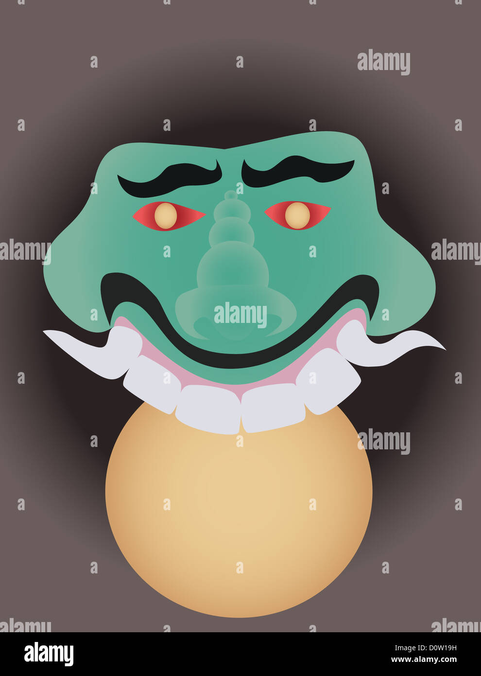 Vector illustration of lunar eclipse or Rahu the name of Thai and India ...