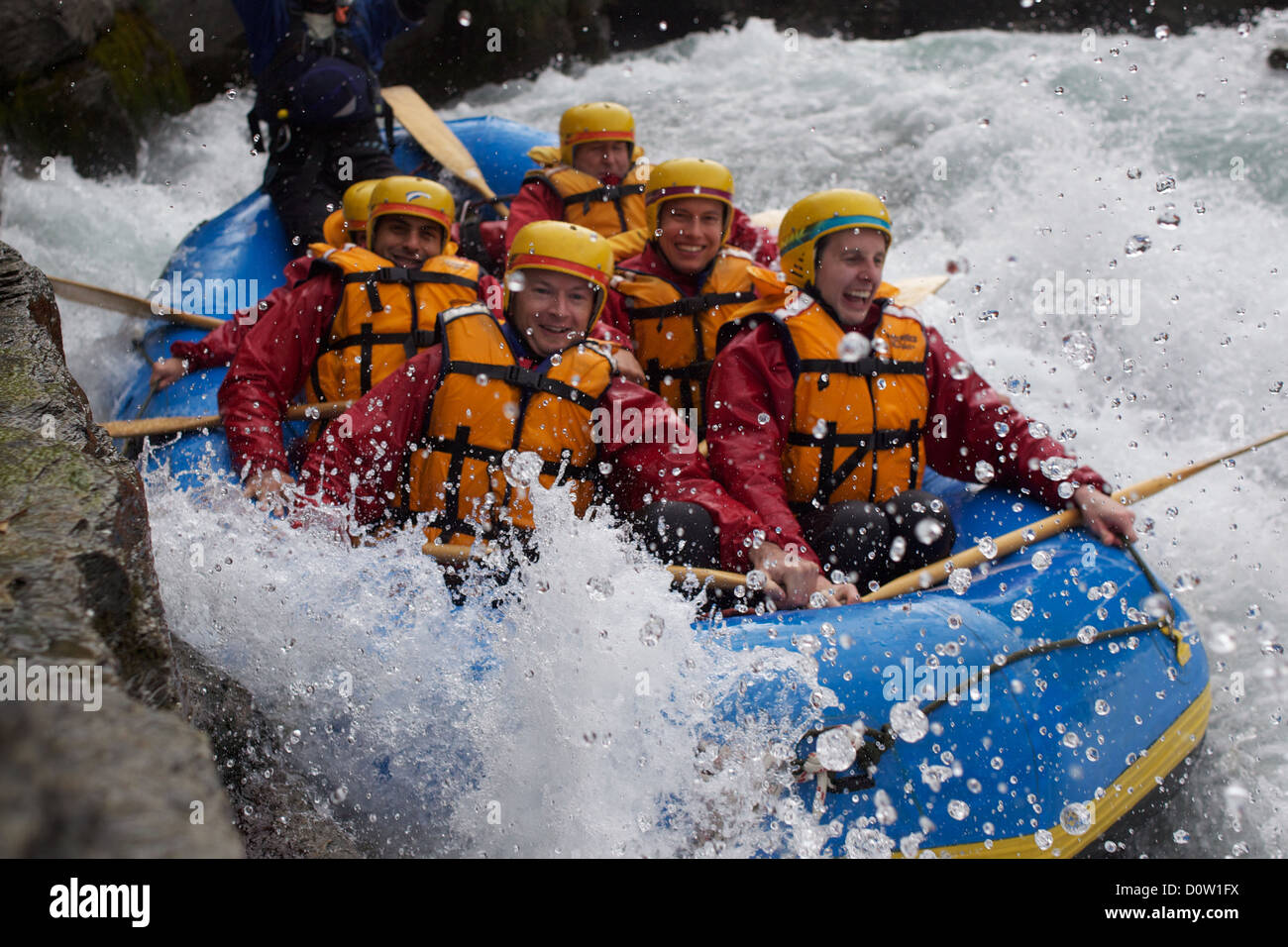 White water rafting Shotover River near Queenstown South Island New ...