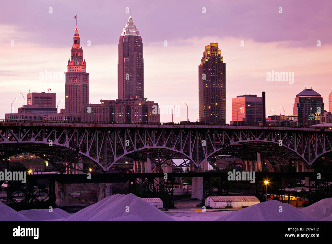 Sunset in Cleveland Stock Photo - Alamy