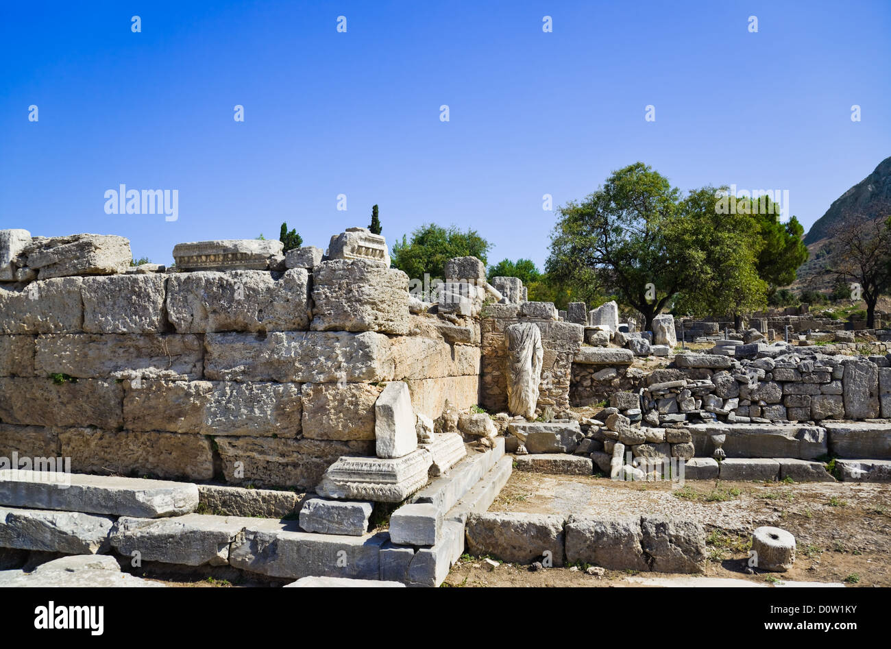 Ruins of temple in Corinth Stock Photo - Alamy